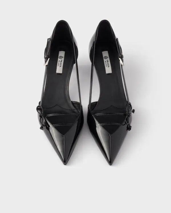 Prada Open Side Patent Leather Pumps