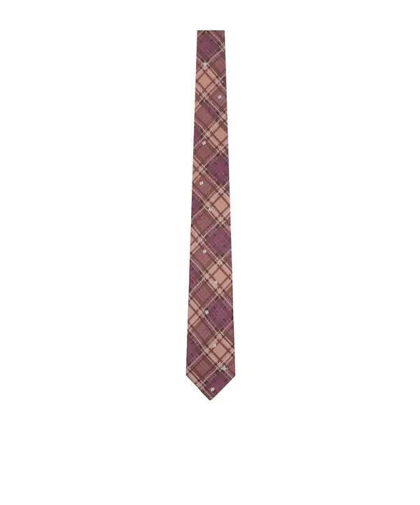 VIVIENNE WESTWOOD Louth Tartan Tie - Brown