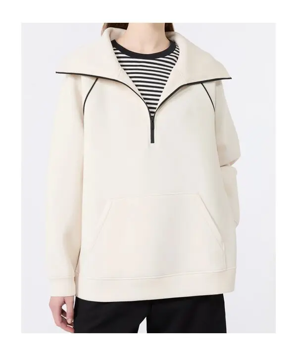 Max Mara Ballata Half-zip Contrast-piping Sweatshirt