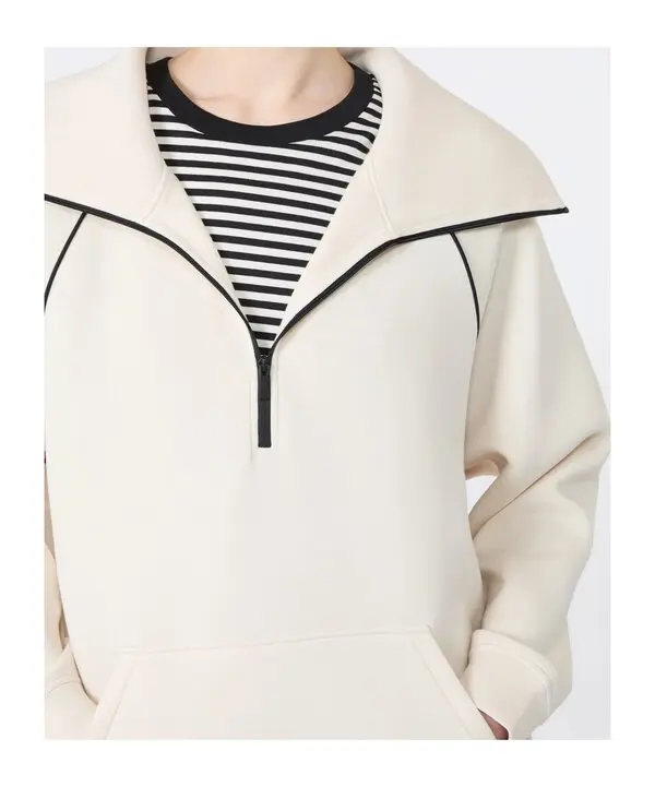 Max Mara Ballata Half-zip Contrast-piping Sweatshirt