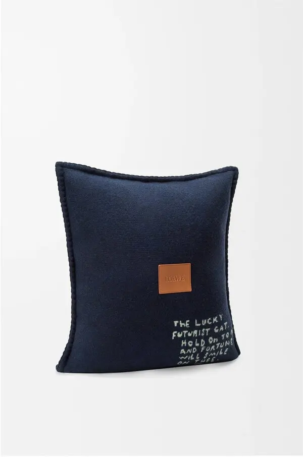 Loewe Cat-motif Square Cushion