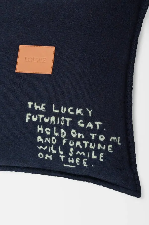 Loewe Cat-motif Square Cushion