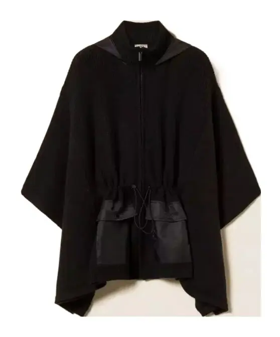 TWINSET Hooded Knitted Cape