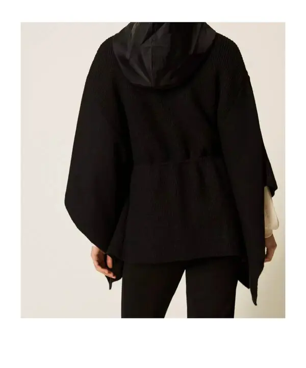 TWINSET Hooded Knitted Cape