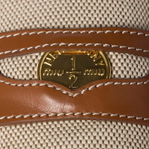 Miu Miu Canvas And Leather Mules