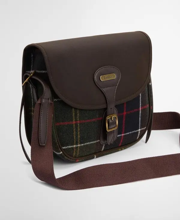 Barbour Logo Debossed Checked Satchel Bag