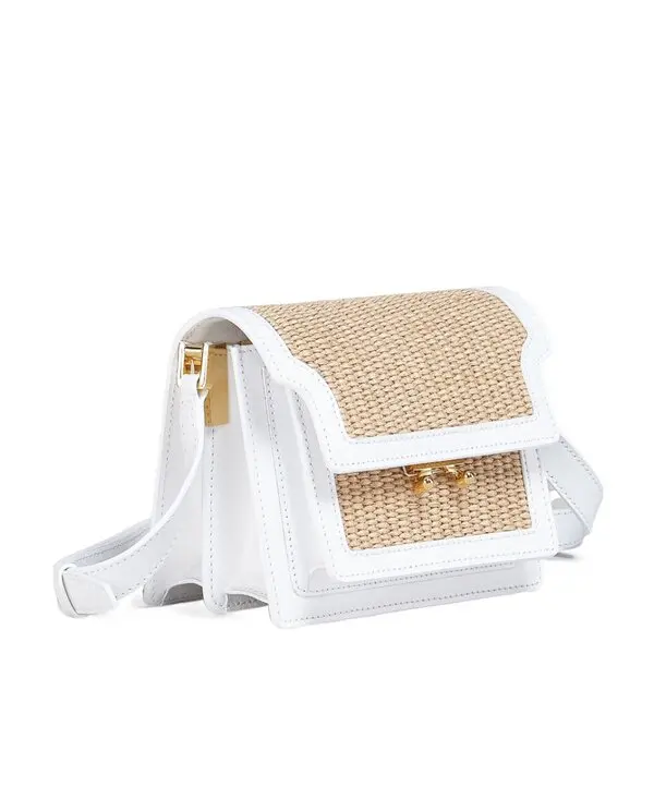 Marni Trunk Soft Mini Bag In Leather And Raffia