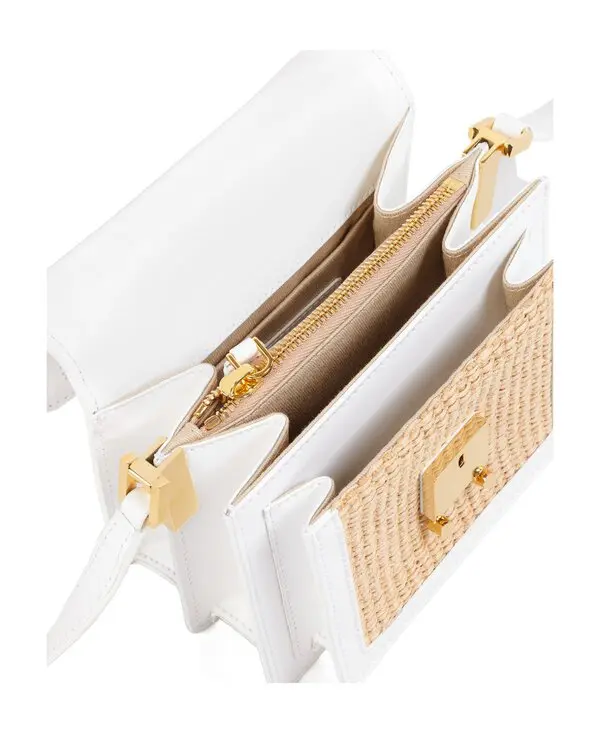 Marni Trunk Soft Mini Bag In Leather And Raffia