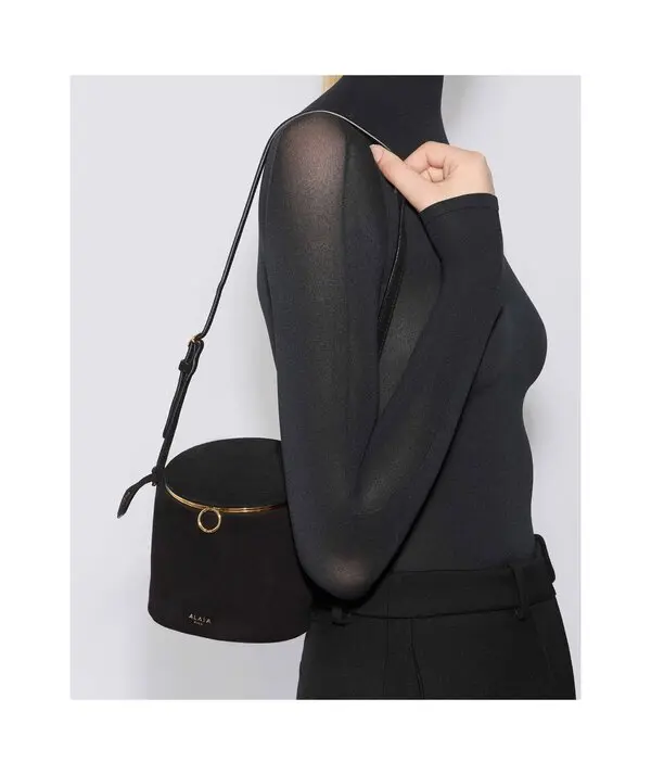 Alaïa La Canette Small Bag In Suede Goatskin