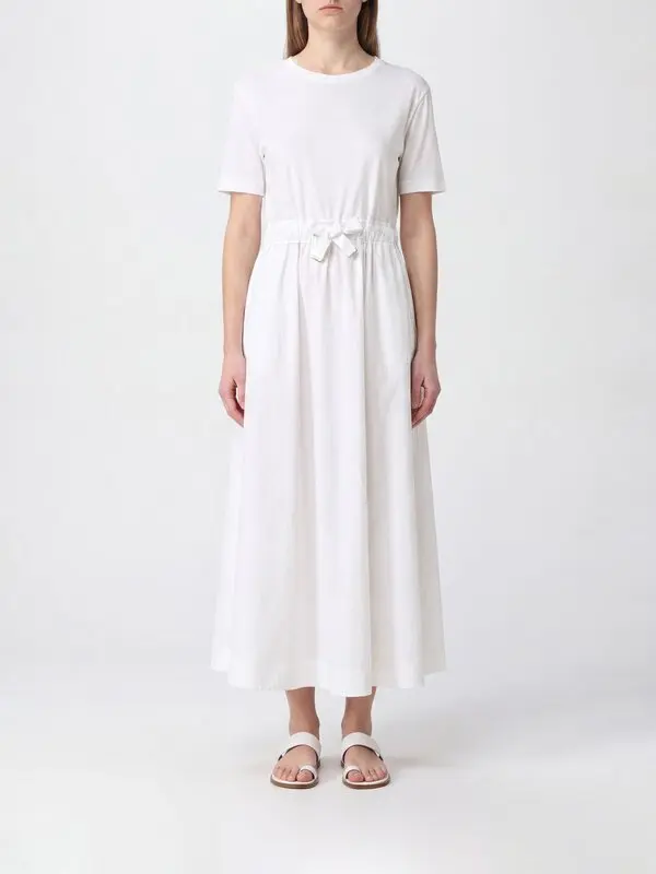 Herno Midi Dress With Drawstring Waist - White
