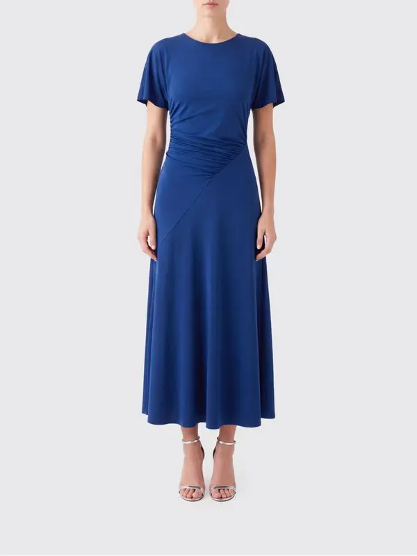 Victoria Beckham Ruched Midi Dress - Blue