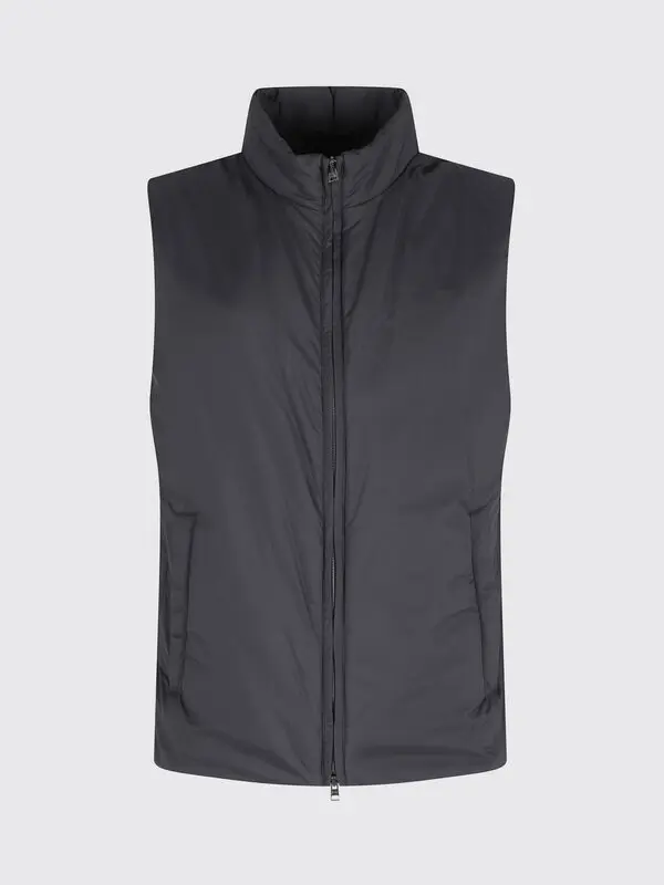 Herno High Neck Water-repellent Padded Gilet In Recycled Nylon - Blue
