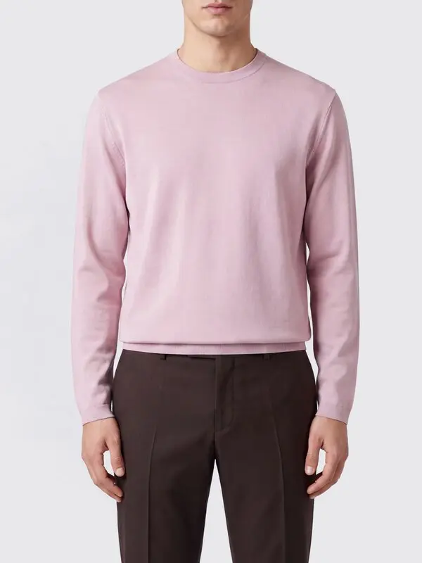 Herno Long-sleeve Crewneck T-shirt In Cotton - Pink