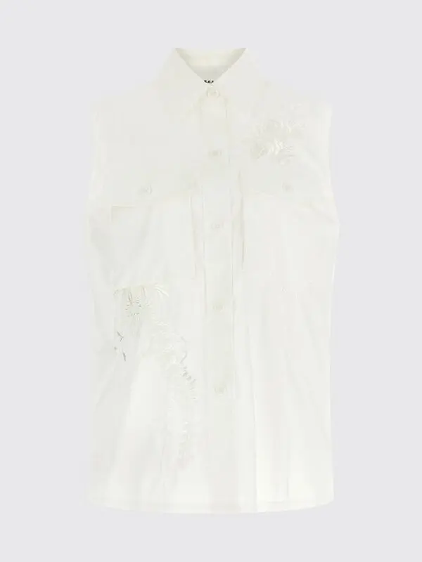 PAROSH Sleeveless Shirt With Floral Embroidery
