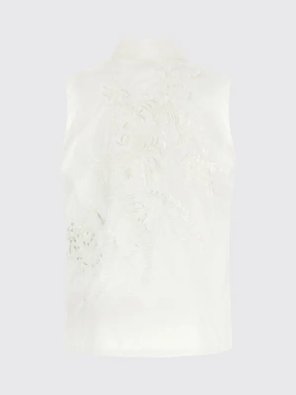 PAROSH Sleeveless Shirt With Floral Embroidery