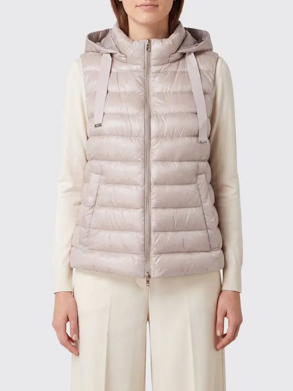 Herno Quilted Hooded Vest - Nude