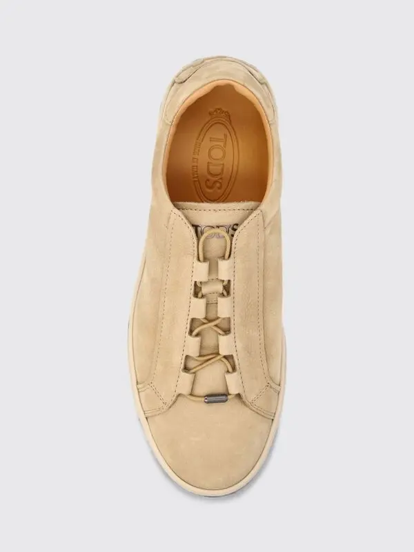 TOD'S Suede Leather Slip-on Sneakers With Gommini Heel Detail - Biscuit