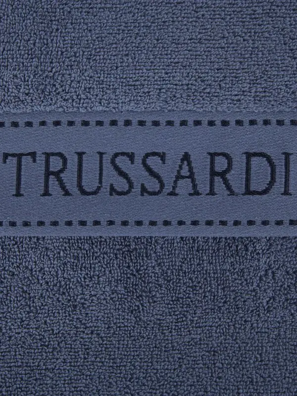 TRUSSARDI Set Of 2 Jacquard Logo Cotton Terry Towels - Avion