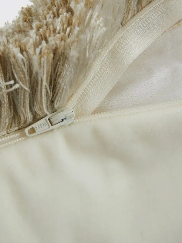 Philipp Plein Embellished Cushion With Fringe Trim