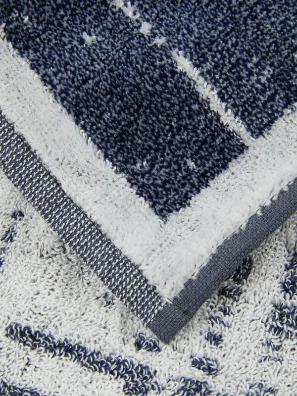 TRUSSARDI Set Of 2 Mhambi Check Pattern Cotton Terry Towels - Blue