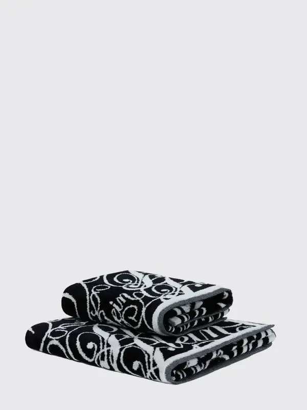 Philipp Plein Set Of 2 Jacquard Logo Cotton Terry Towels - Black