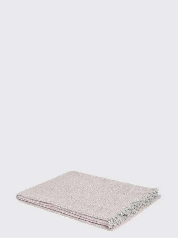 BELLORA Armonia Wool And Cotton Blend Throw With Fringed Hem - Pink