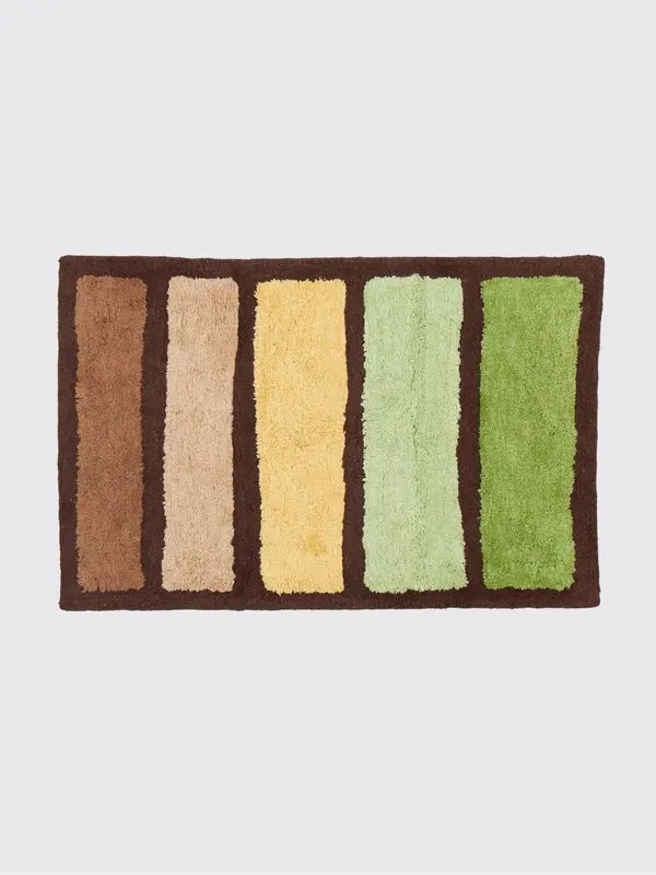 CARRARA Amorgos Heavyweight Cotton Multi Striped Bath Mat - Green
