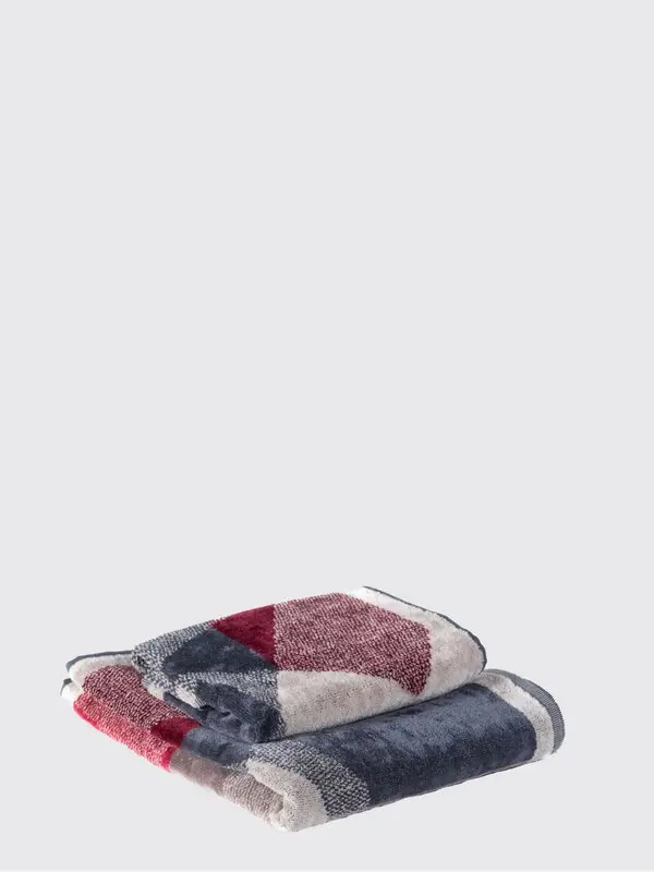 CARRARA Washington Set Of Two Cotton Terry Towels - Burgundy