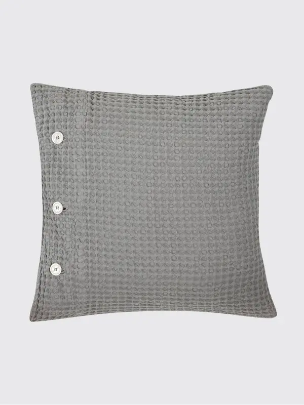 BELLORA Stone Square Decorative Cushion In Waffle Cotton With Removable Cover - Charcoal