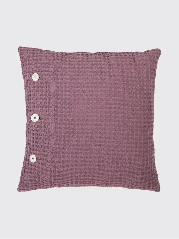 BELLORA Stone Square Decorative Cushion In Waffle Cotton With Removable Cover - Pink