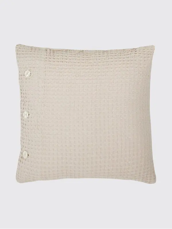BELLORA Stone Square Decorative Cushion In Waffle Cotton With Removable Cover - Sand