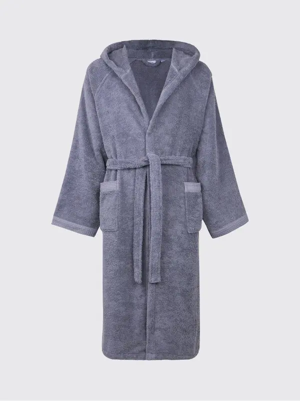 BELLORA Fiocco Hooded Bathrobe In 400 Gsm Cotton Terry - Avion