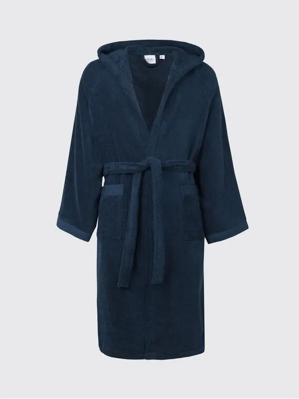 BELLORA Fiocco Hooded Bathrobe In 400 Gsm Cotton Terry - Blue