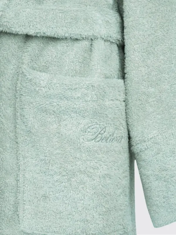 BELLORA Fiocco Hooded Bathrobe In 400 Gsm Cotton Terry - Green