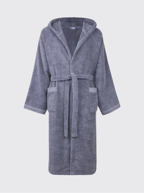 BELLORA Fiocco Hooded Bathrobe In 400 Gsm Cotton Terry - Avion