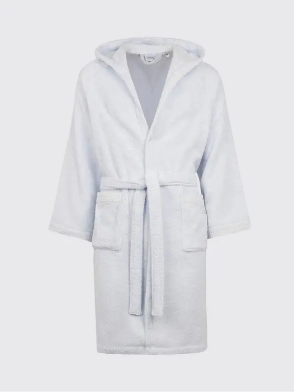 BELLORA Fiocco Hooded Bathrobe In 400 Gsm Cotton Terry - Gnawed Blue