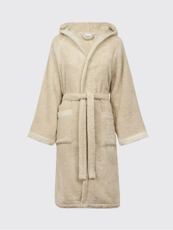 BELLORA Fiocco Hooded Bathrobe In 400 Gsm Cotton Terry - Sand