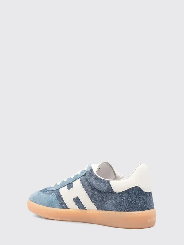 Hogan Leather And Suede Trainers With H Logo And Rubber Sole - Blue
