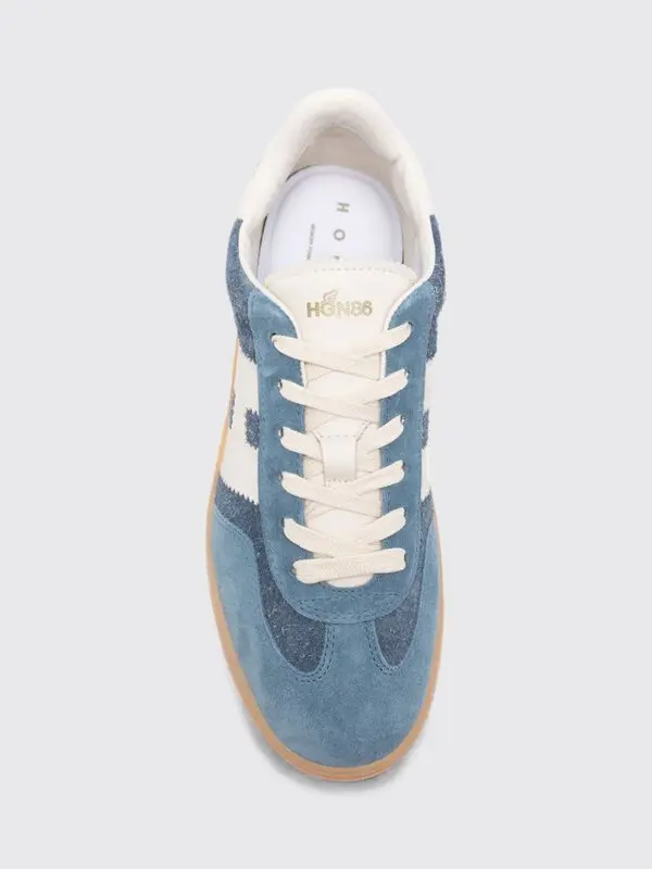 Hogan Leather And Suede Trainers With H Logo And Rubber Sole - Blue