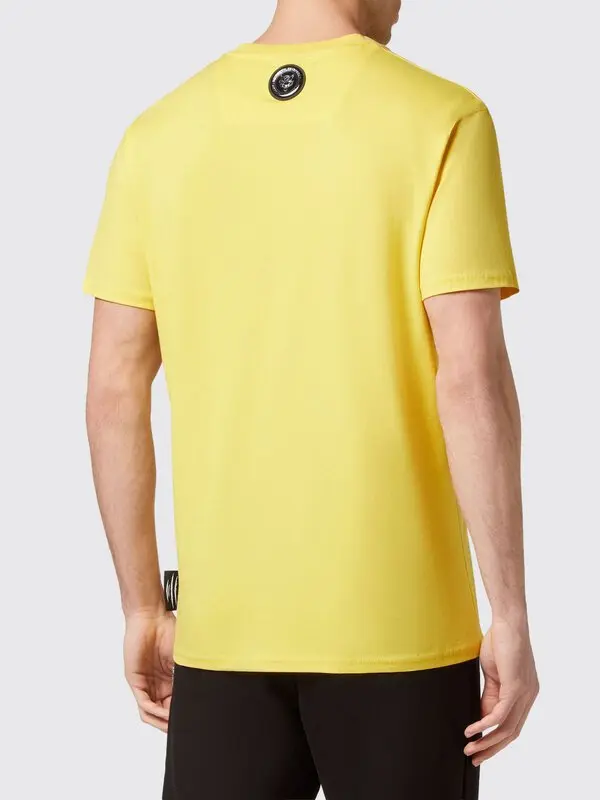 PLEIN SPORT Cotton T-shirt With Contrasting Graphic Logo Print - Black