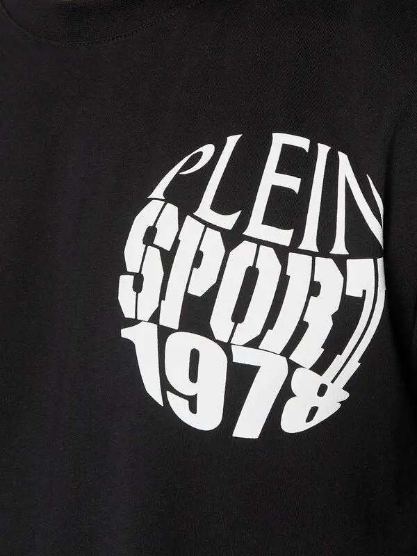 PLEIN SPORT Slim Fit Cotton T-shirt With Front Logo Print