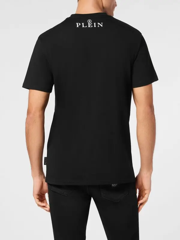 Philipp Plein Slim Fit Cotton T-shirt With Skull And Monogram Print
