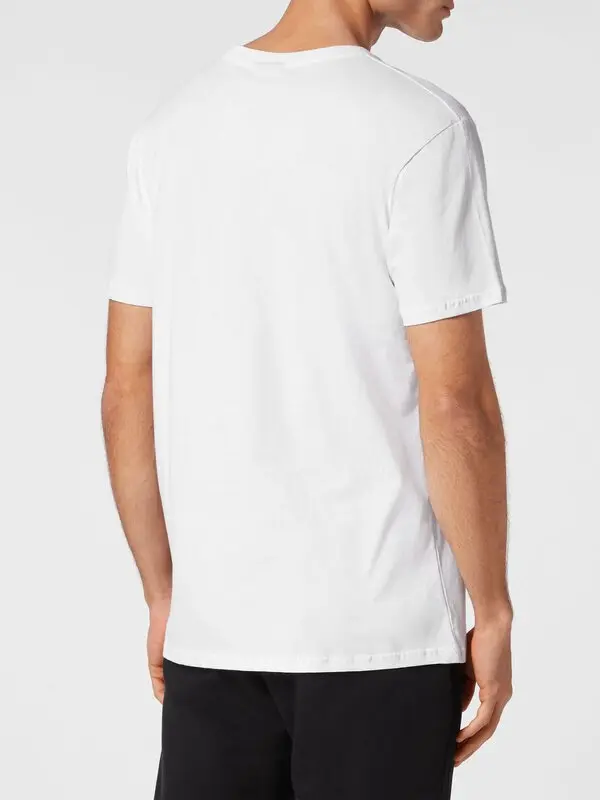 PLEIN SPORT Slim Fit Cotton T-shirt With Contrast Front Logo