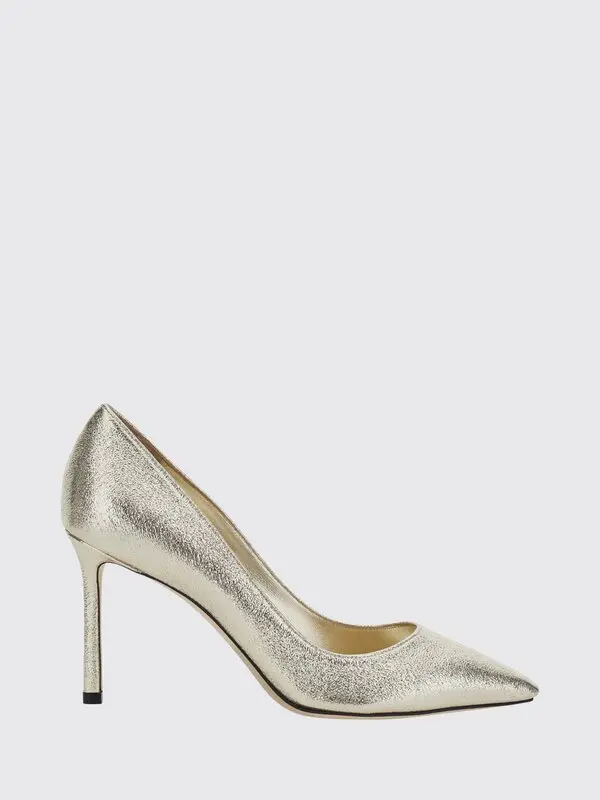JIMMY CHOO Romy 85 Laminated Leather Pumps - Platinum