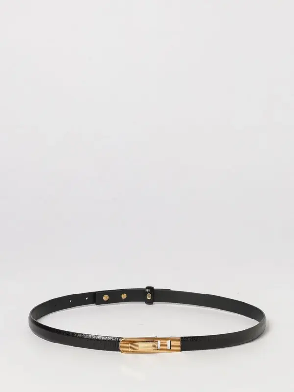 Alberta Ferretti Smooth Leather Belt With Keeper Loop And Interlocking Clasp - Black