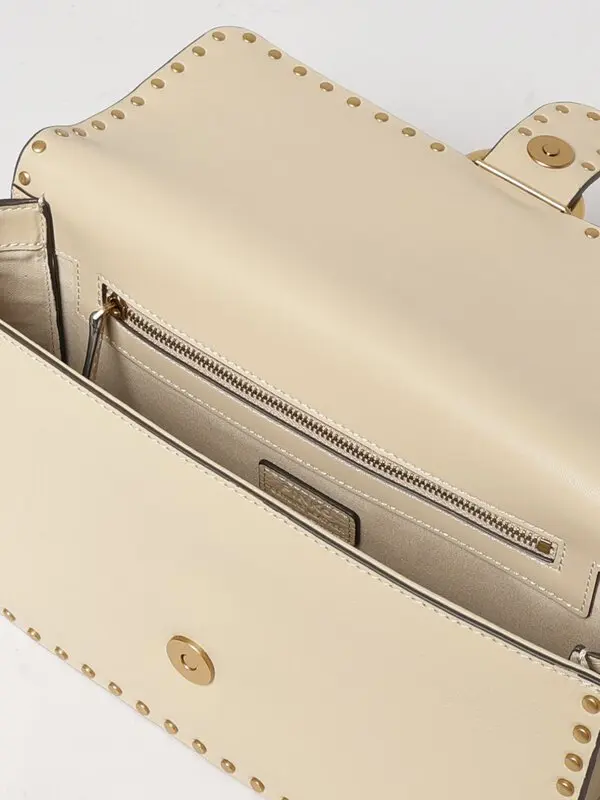 Pinko Love Bag Slouchy Studded Leather Crossbody Bag - Beige