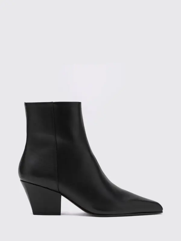 Paris Texas Jane Smooth Leather Cowboy Ankle Boots - Black