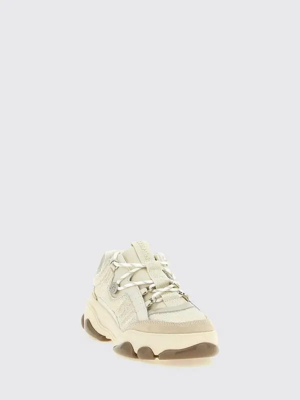 Pinko Leather And Suede Sneakers - Platinum