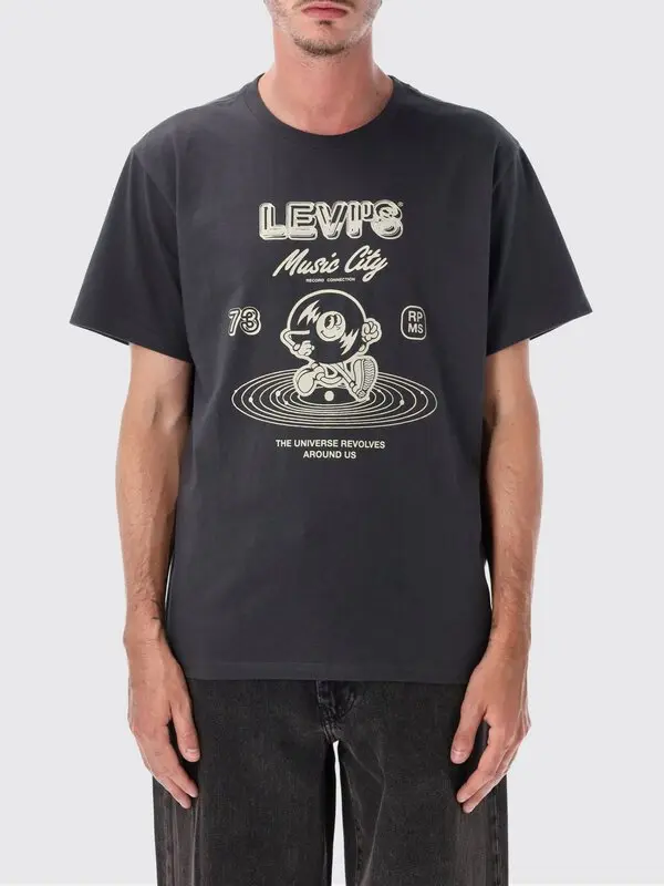 LEVI'S Cotton Crew-neck T-shirt With Graphic Print And Front Logo