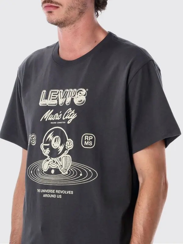 LEVI'S Cotton Crew-neck T-shirt With Graphic Print And Front Logo